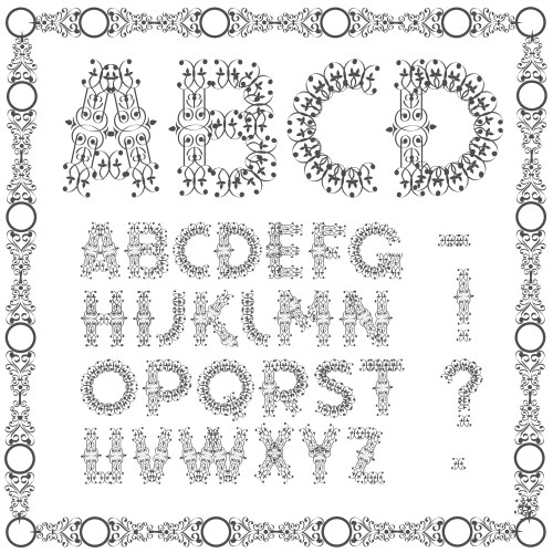 Swirly alphabet Royalty Free Vector Image - VectorStock