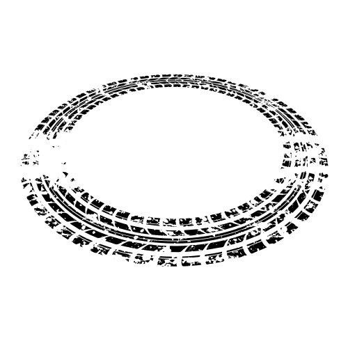 Tire track circle frame background Royalty Free Vector Image