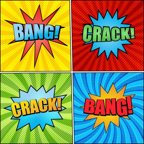 Comic bright composition Royalty Free Vector Image