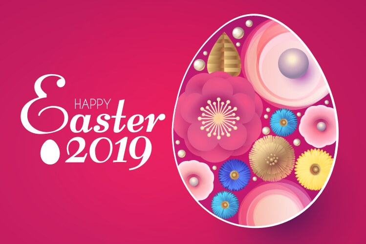 Happy easter design template with realistic Vector Image