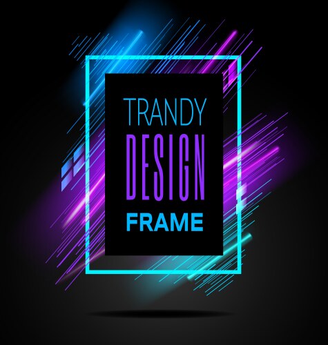 Modern frames with neon glowing lines Royalty Free Vector