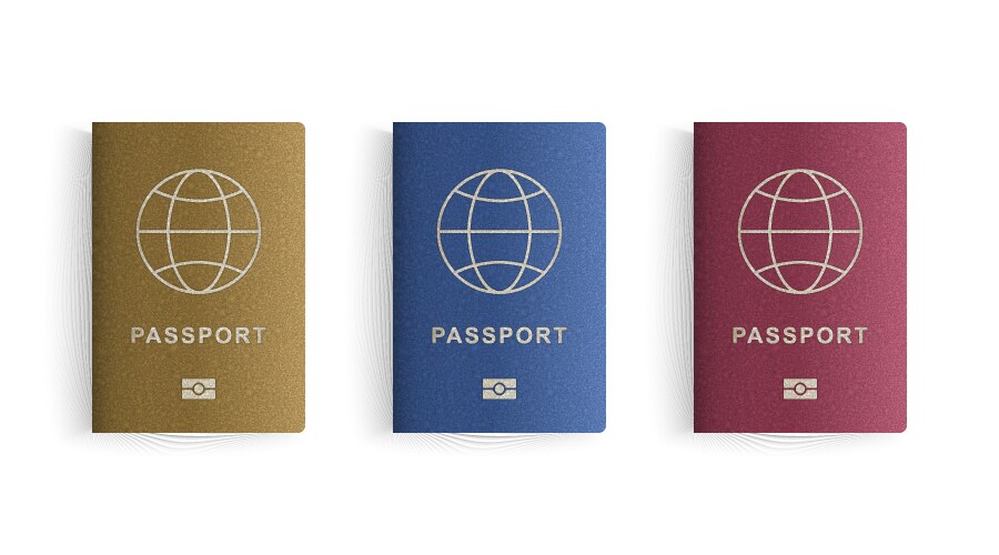 Realistic set passport identity card isolated Vector Image