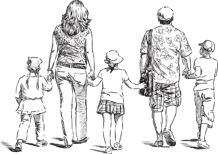 Family of Five Vector Images (over 1,100)