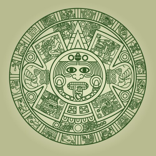 Aztec Calendar Vector Free Dxf Download Free Vector