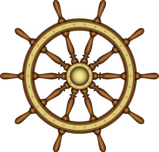 Ship wheel marine wooden Royalty Free Vector Image