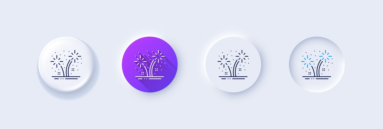 Fireworks line icon pyrotechnic salute sign Vector Image