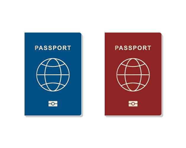 Realistic set passport identity card isolated Vector Image