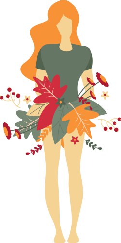 Girl with flowers Royalty Free Vector Image - VectorStock