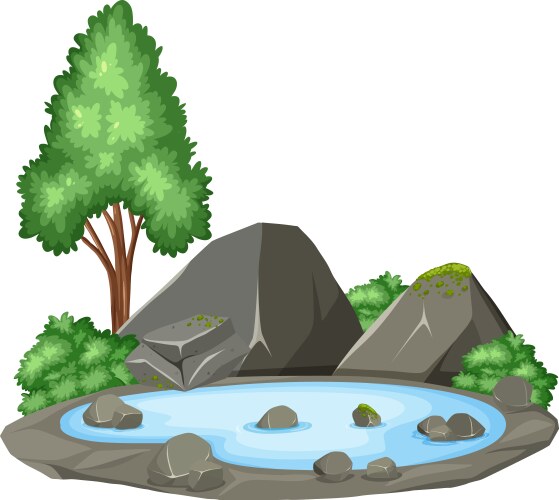 Isolated water pond on white background Royalty Free Vector