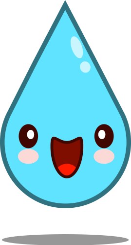 Kawaii cute happy water drop Royalty Free Vector Image