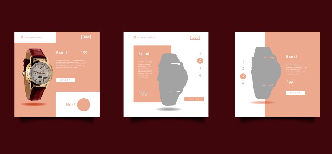 Social media post templates set Royalty Free Vector Image