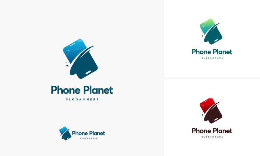 Planet logo designs communications worldwide Vector Image