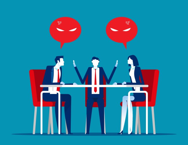 Conflict between two aggressive Royalty Free Vector Image