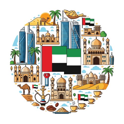 UAE Landmarks & Culture – Royalty-Free Vector | VectorStock