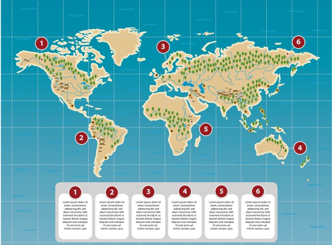 Vintage-style political world map with country Vector Image