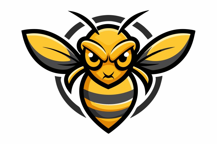 Bee head mascot logo design Royalty Free Vector Image