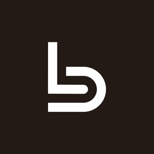 Letter lb simple linked geometric design symbol Vector Image