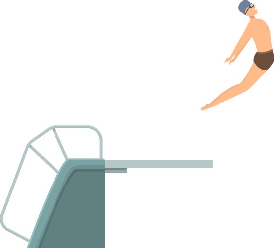 Professional swimmer diving from springboard Vector Image