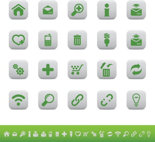 Web buttons with icons Royalty Free Vector Image