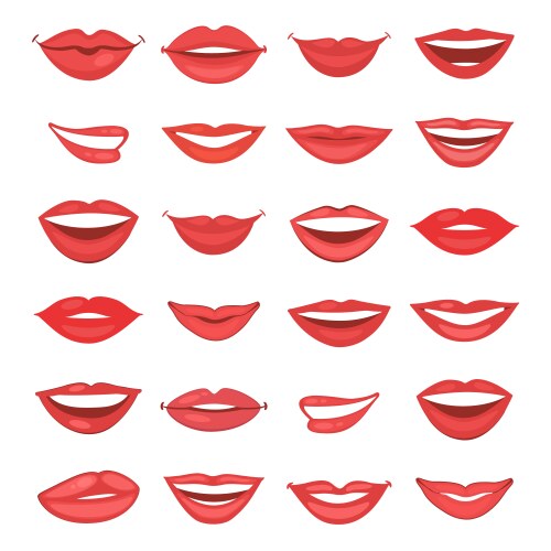Female lips set on sweet passion lip design Vector Image