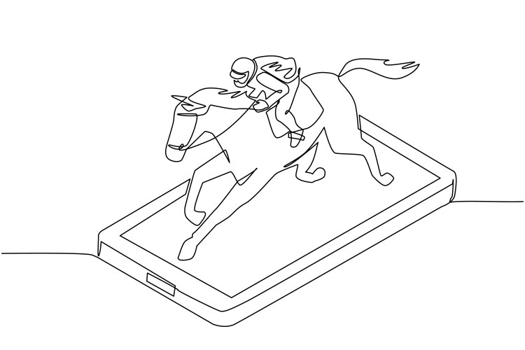 Line Drawing Man Riding Horse Vector Images (over 410)