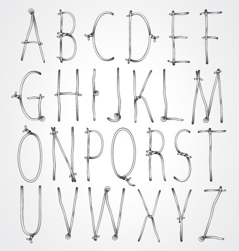 Wire Font Letters Vector Images (over 3,000)