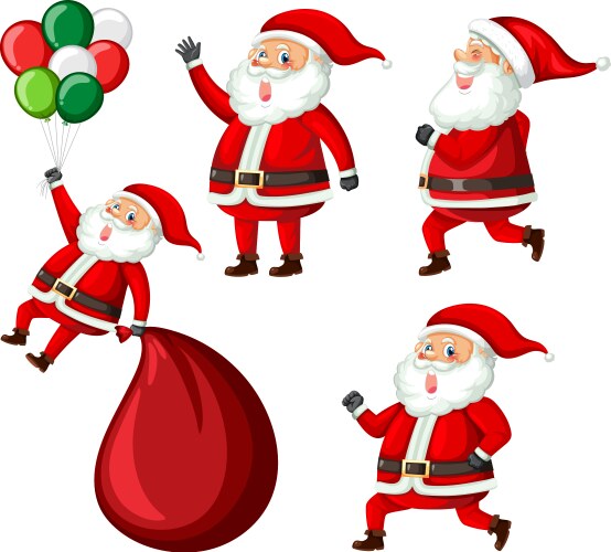 Cartoon santa claus collection set Royalty Free Vector Image