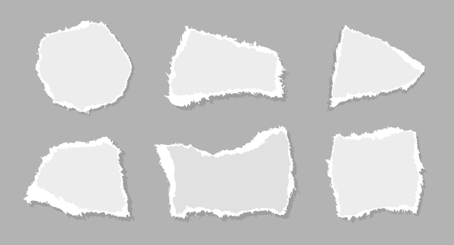 White torn paper scraps ripped blank Royalty Free Vector