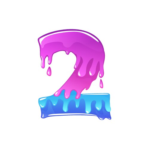 Slime cartoon number 6 figure six Royalty Free Vector Image