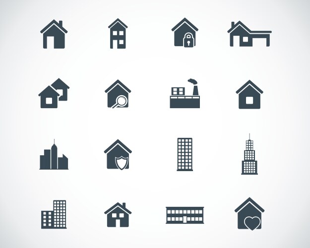 Building color line icon set Royalty Free Vector Image