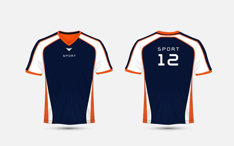 White blue and red pattern sport football kits Vector Image