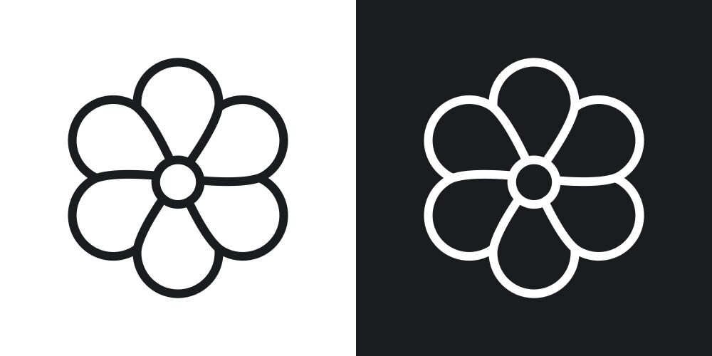 Flowers icon set floral symbol spring bloom Vector Image