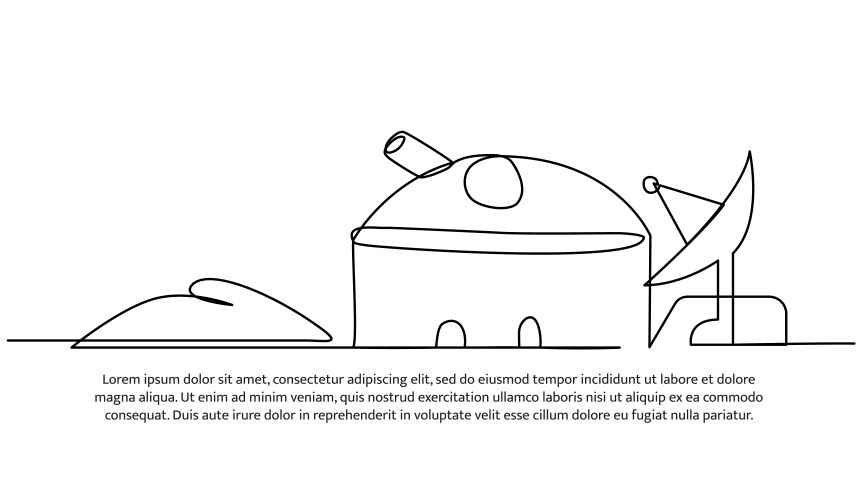 One continuous line of space exploration Vector Image