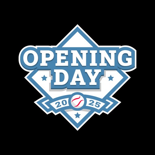 Opening day baseball logo emblem Royalty Free Vector Image