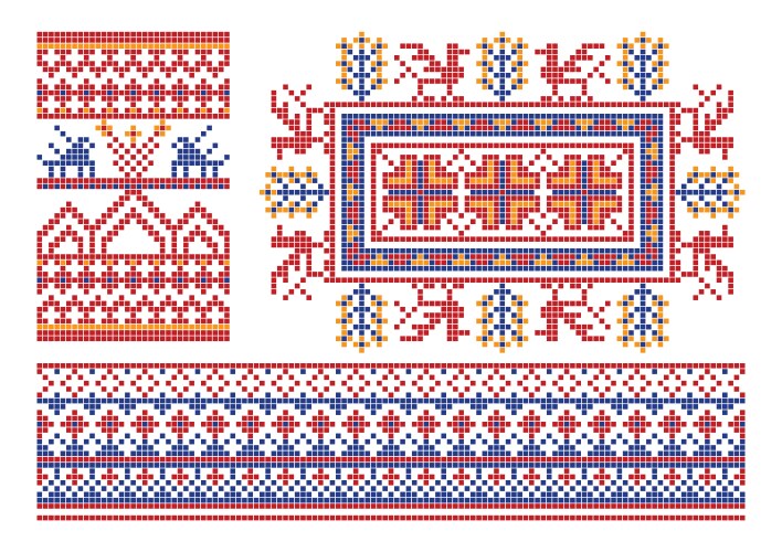 Russian old embroidery and patterns Royalty Free Vector