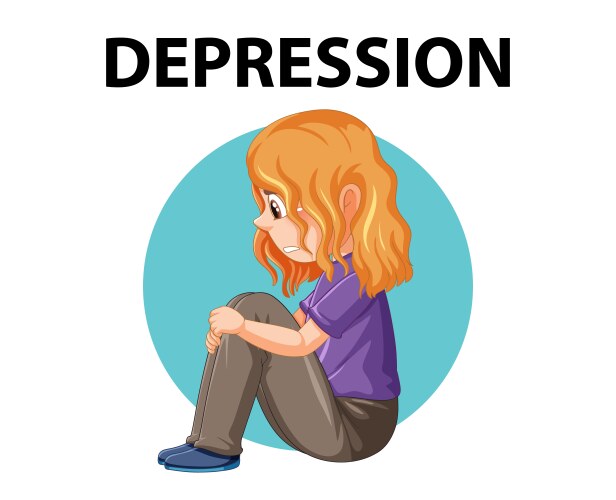 Depression frustration and loneliness cartoon Vector Image