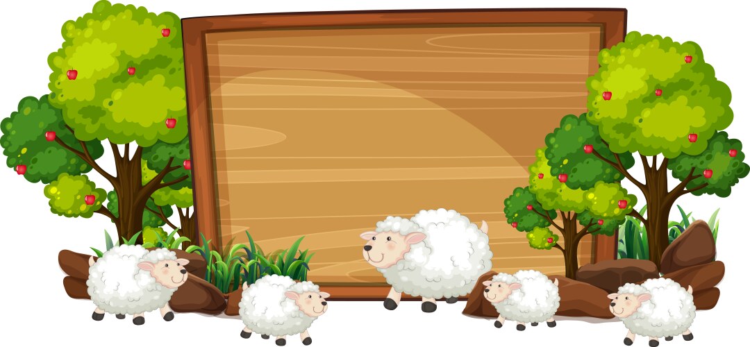 Border design with green leaves on wooden wall Vector Image