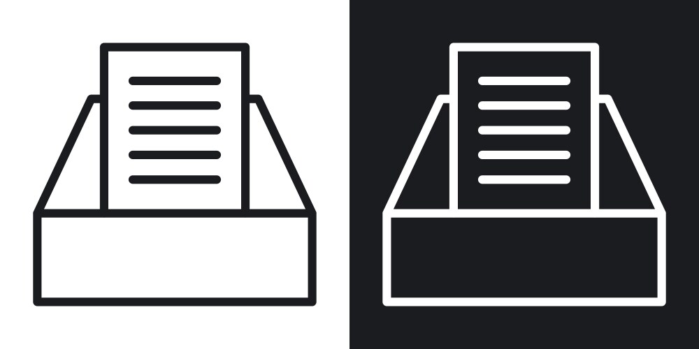 Folder box icon set file archive storage symbol Vector Image