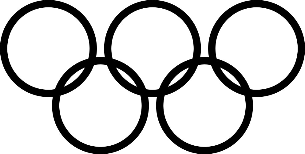 Olympic rings games logo editorial Royalty Free Vector Image