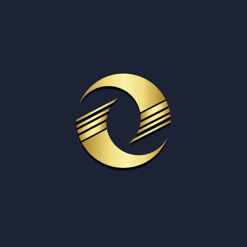 Round shape circle gold logo Royalty Free Vector Image