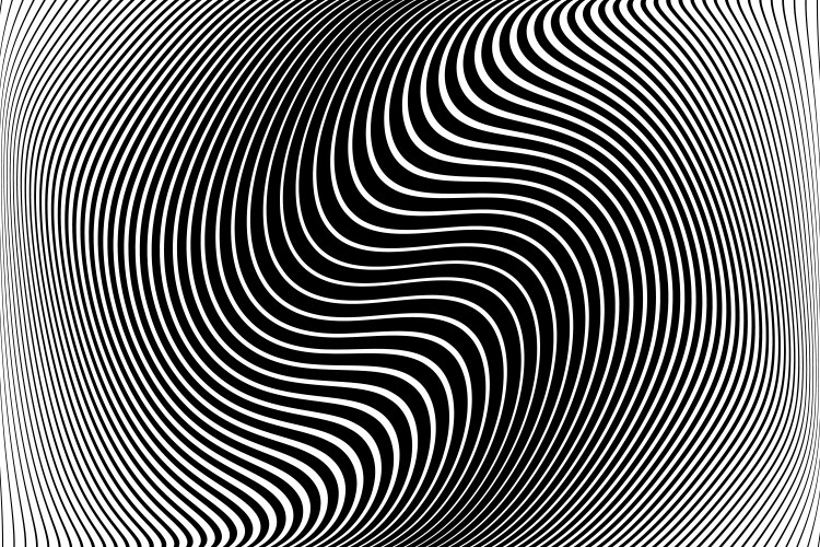 Abstract op art wavy lines pattern Royalty Free Vector Image