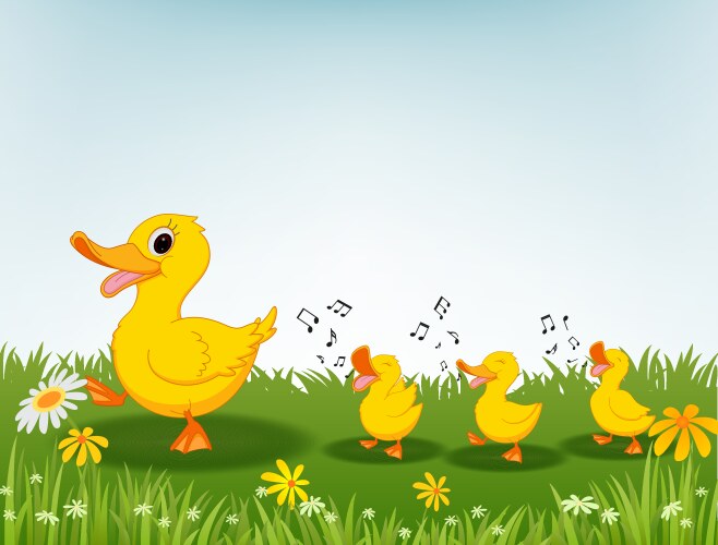 Cartoon duck family Royalty Free Vector Image - VectorStock