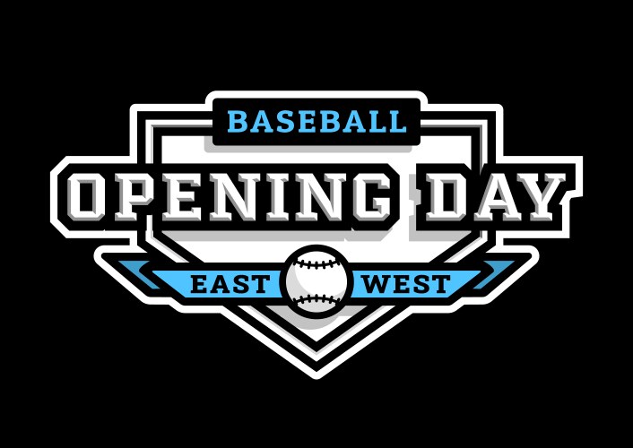 Opening day baseball logo emblem Royalty Free Vector Image