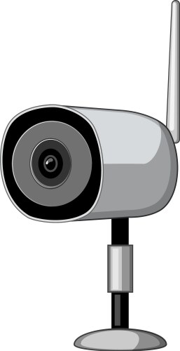 Surveillance ip camera cartoon Royalty Free Vector Image