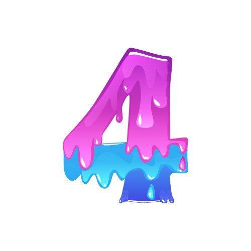 Slime cartoon number 1 figure one Royalty Free Vector Image