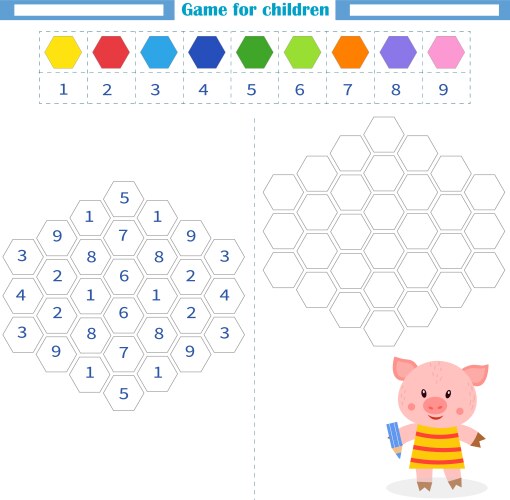 Worksheet for children draw lines according Vector Image
