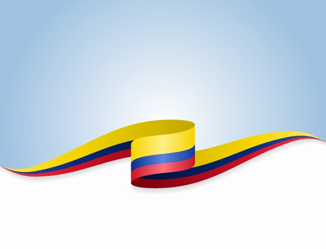 Colombian flag wavy abstract background Royalty Free Vector