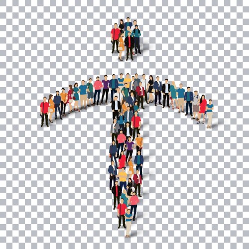 Man symbol people 3d transparency Royalty Free Vector Image