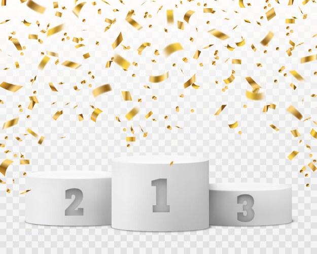 Winner ranking stepwise podium with athletes Vector Image