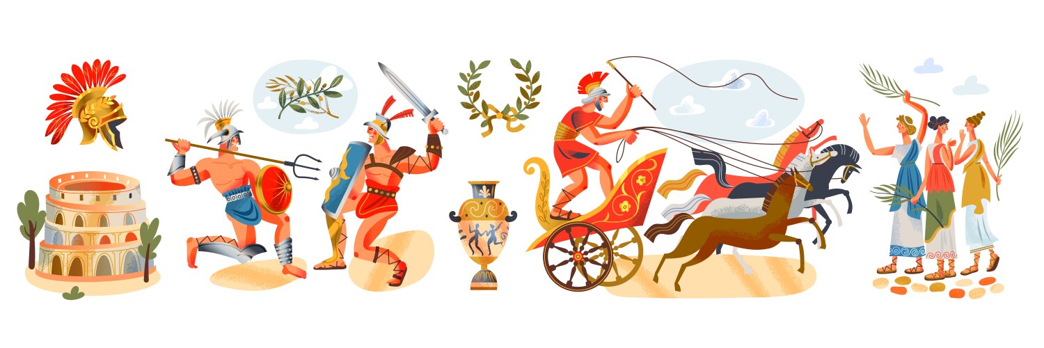 Ancient roman people civilian population pastime Vector Image
